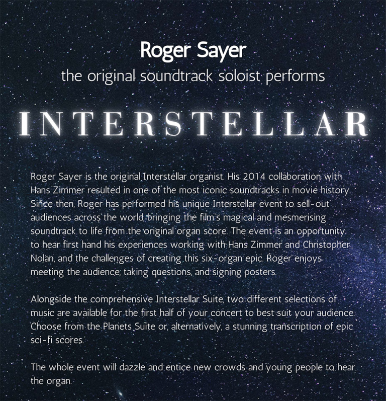 Roger Sayer – Interstellar-organisten – Granvig Artists